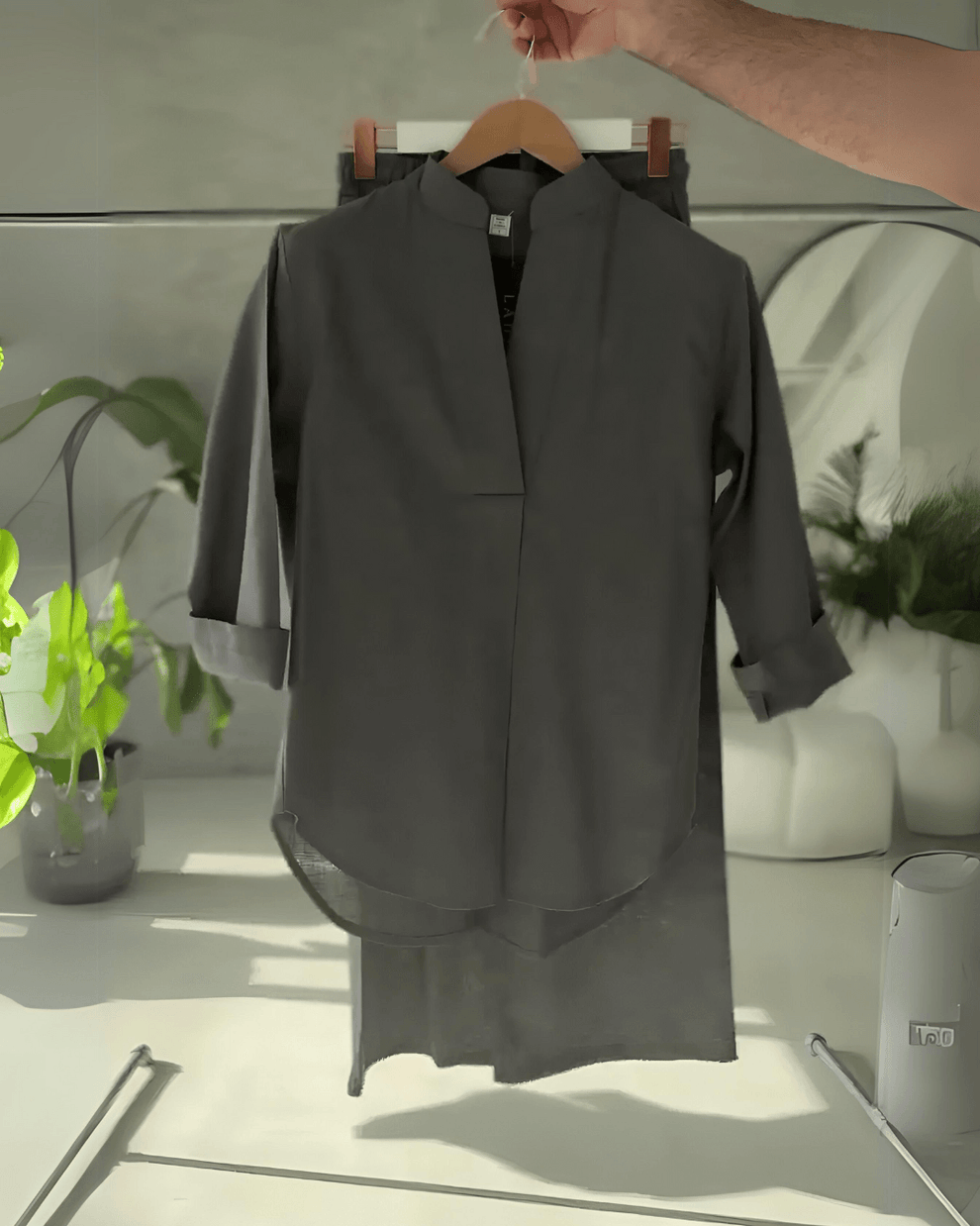 Charcoal Haze Co-ord Set - Charcoal Grey Relaxed Fit Top & Bottom For – Ceryn